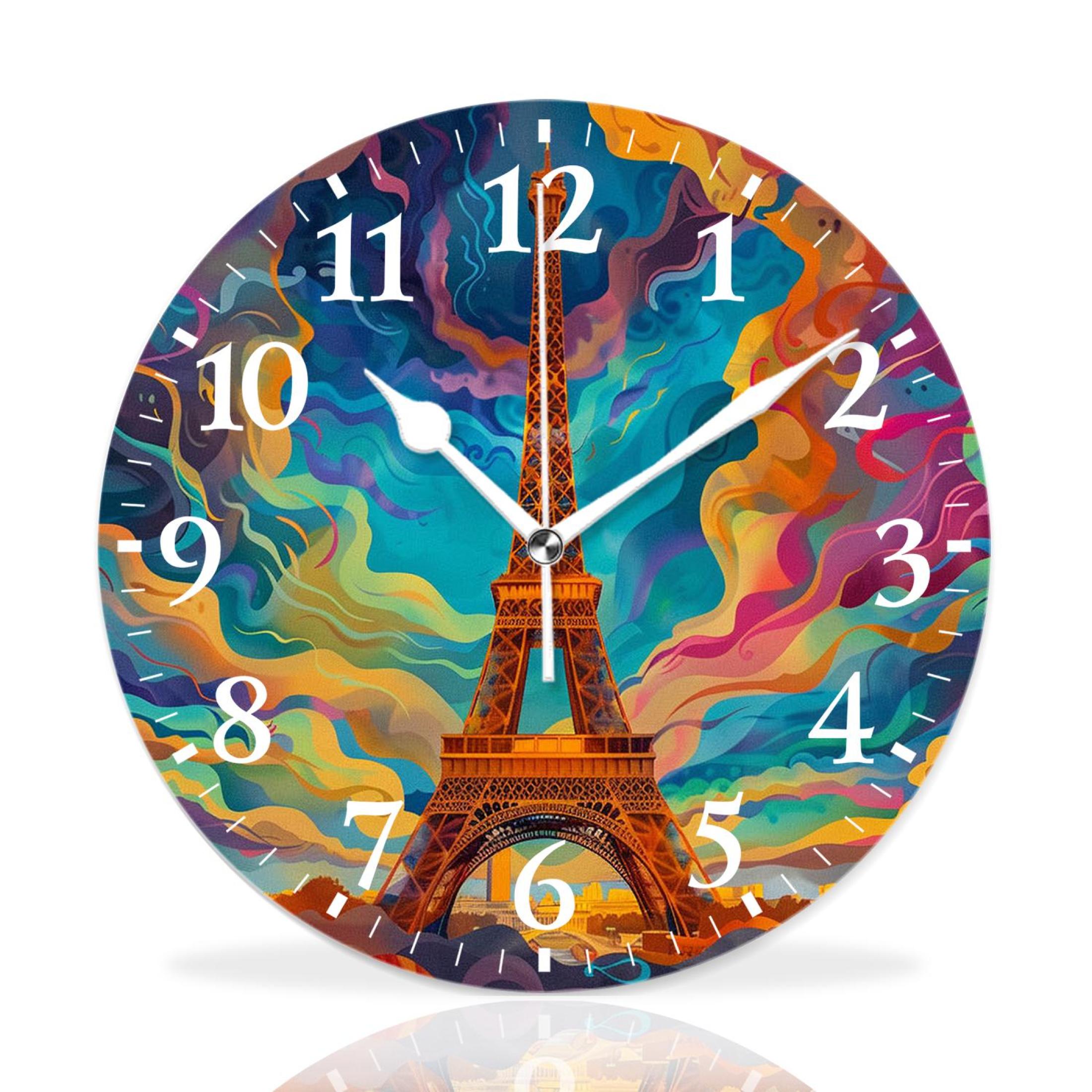 IMPCOKRU 12 inch Round White Wall Clock,Jellyfish Coral Blue Starry ...