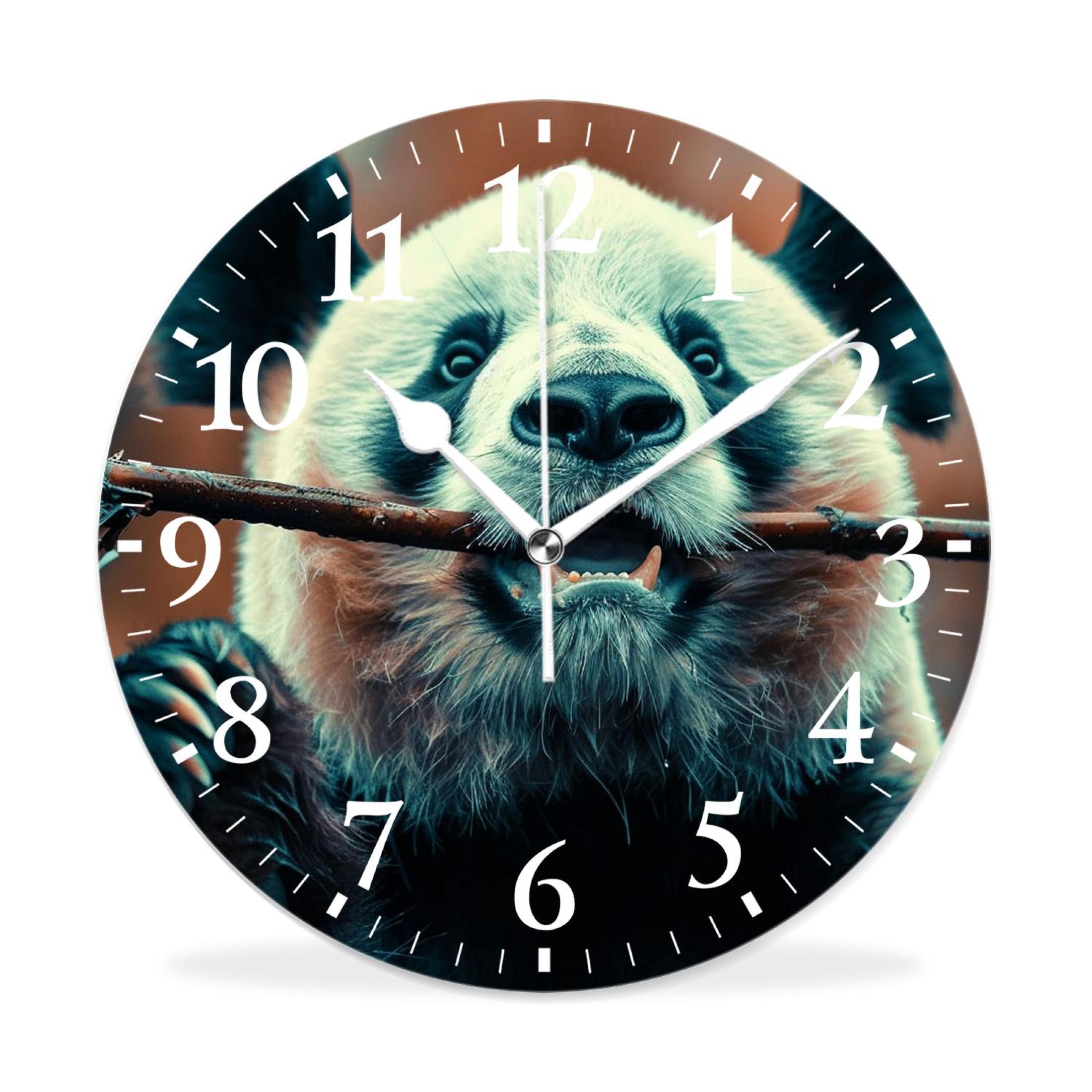 IMPCOKRU 12 inch Round White Wall Clock,Parrot Red Green Blue Bird ...