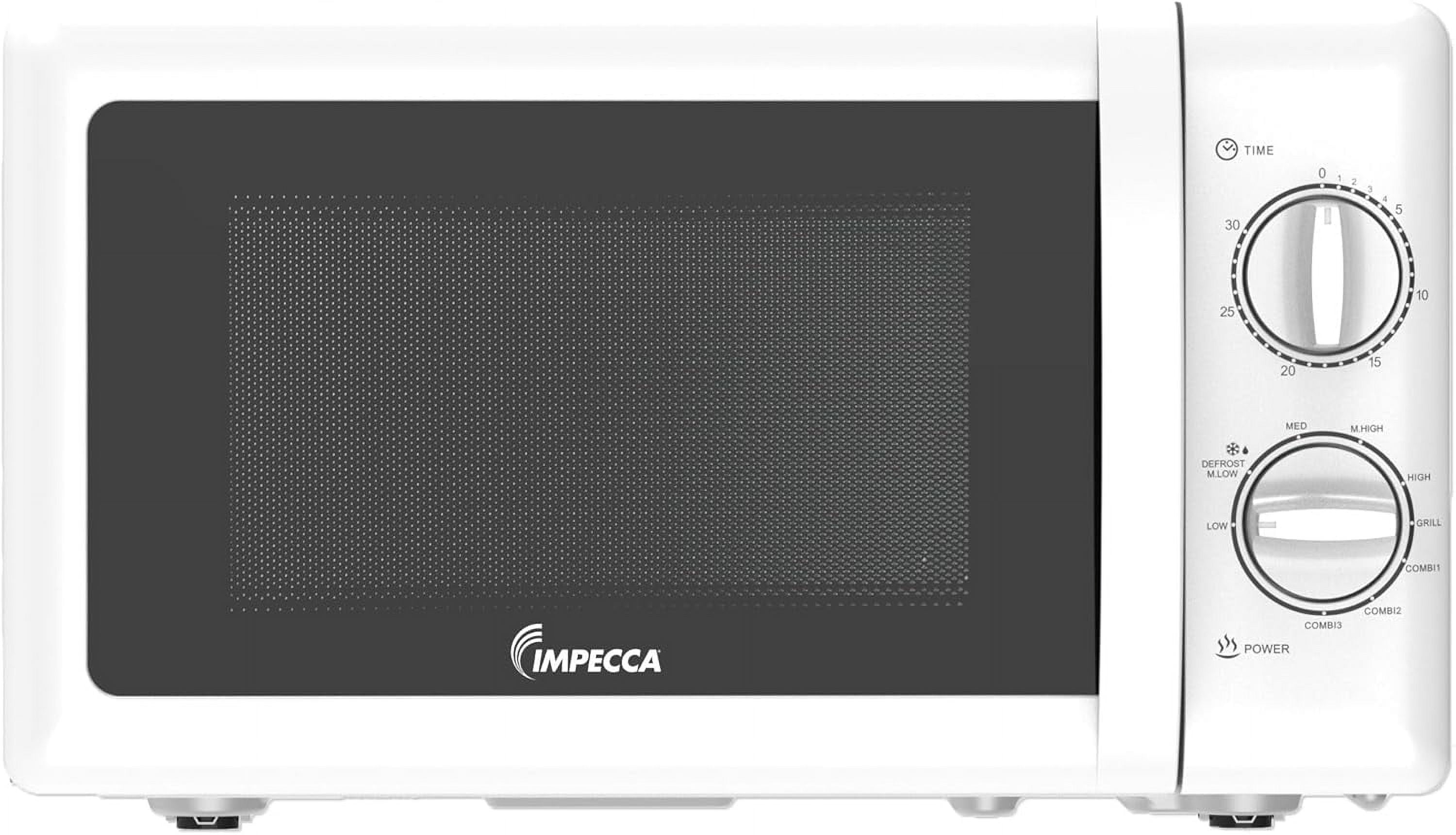 IMPECCA Countertop Microwave Oven Retro Mechanical Dials 5 Modes Timer ...