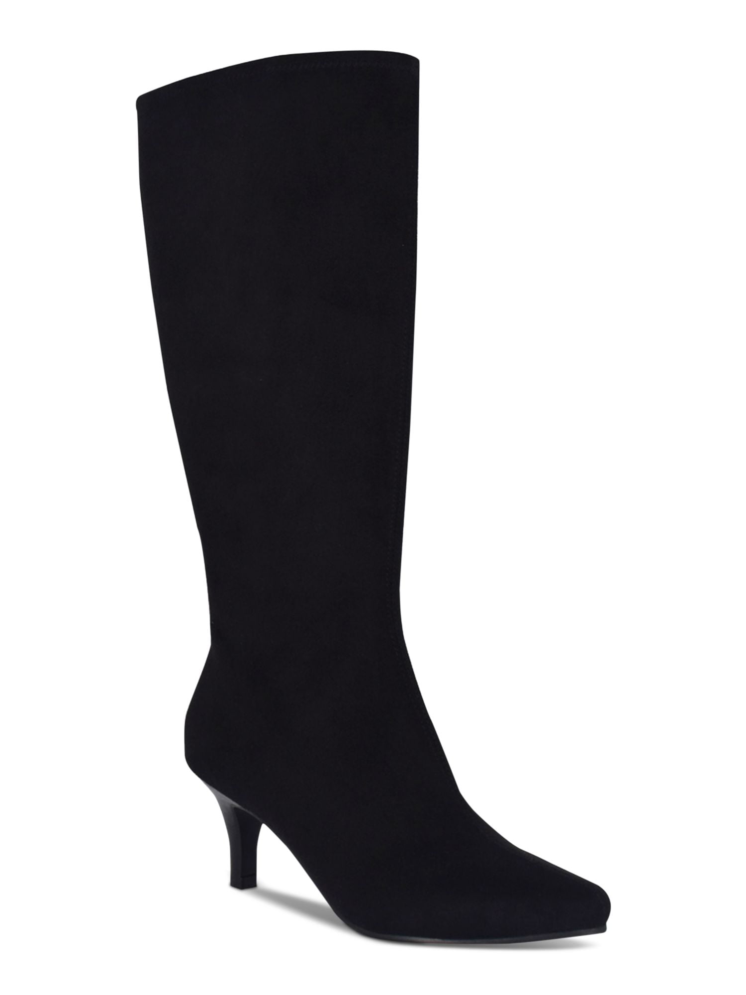 Impo Womens Black Comfort Namora Kitten Heel Zip Up Heeled Boots 75 W Wc