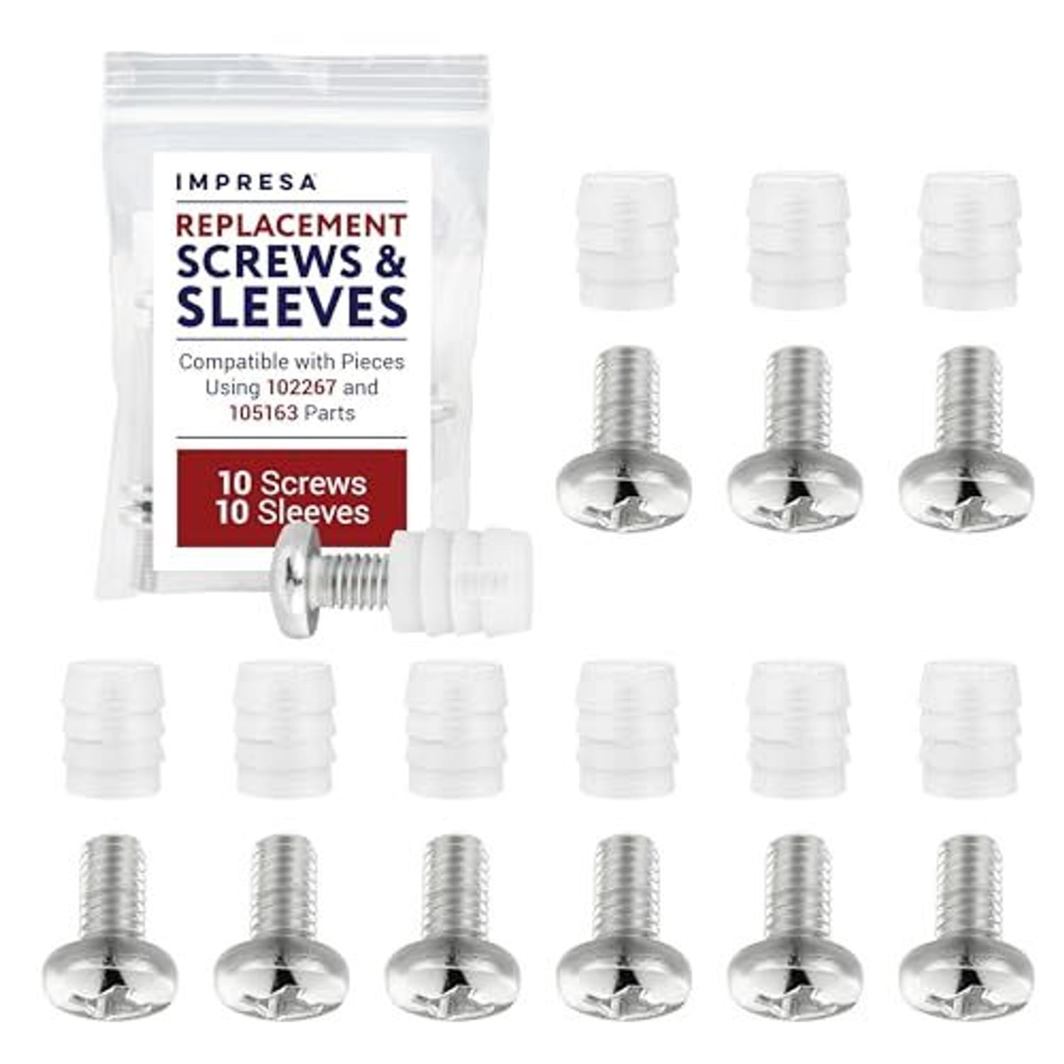 Impresa Bed Frame Replacement Screws & Sleeves - Compatible with IKEA ...