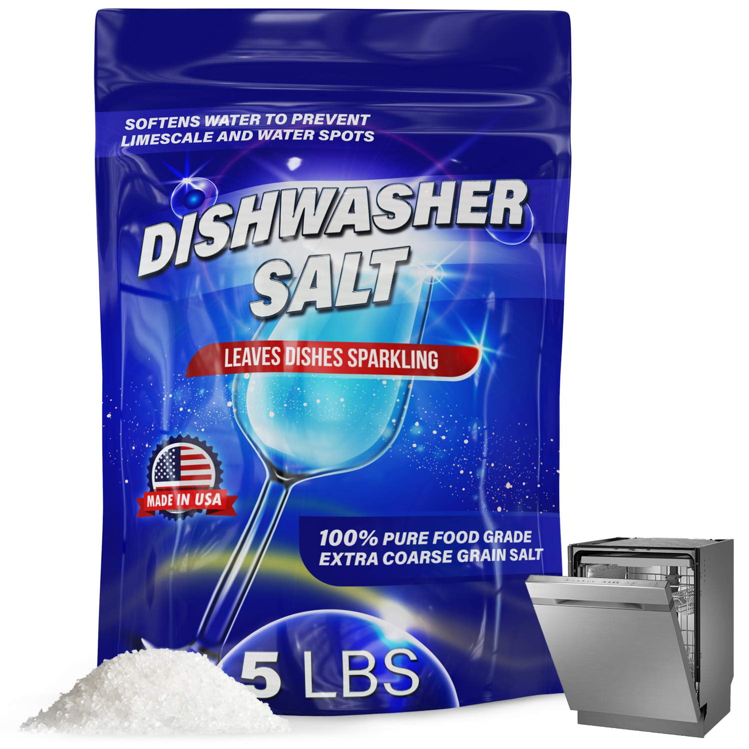 IMPRESA Coarse-Grain Dishwasher Salt - 80 Oz 100% Pure Formula ...