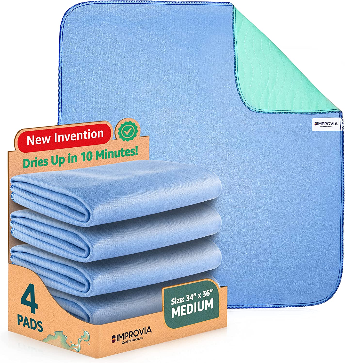 "PharMeDoc 34""x52"" Large Waterproof Underpad, Reusable Bedwetting ...