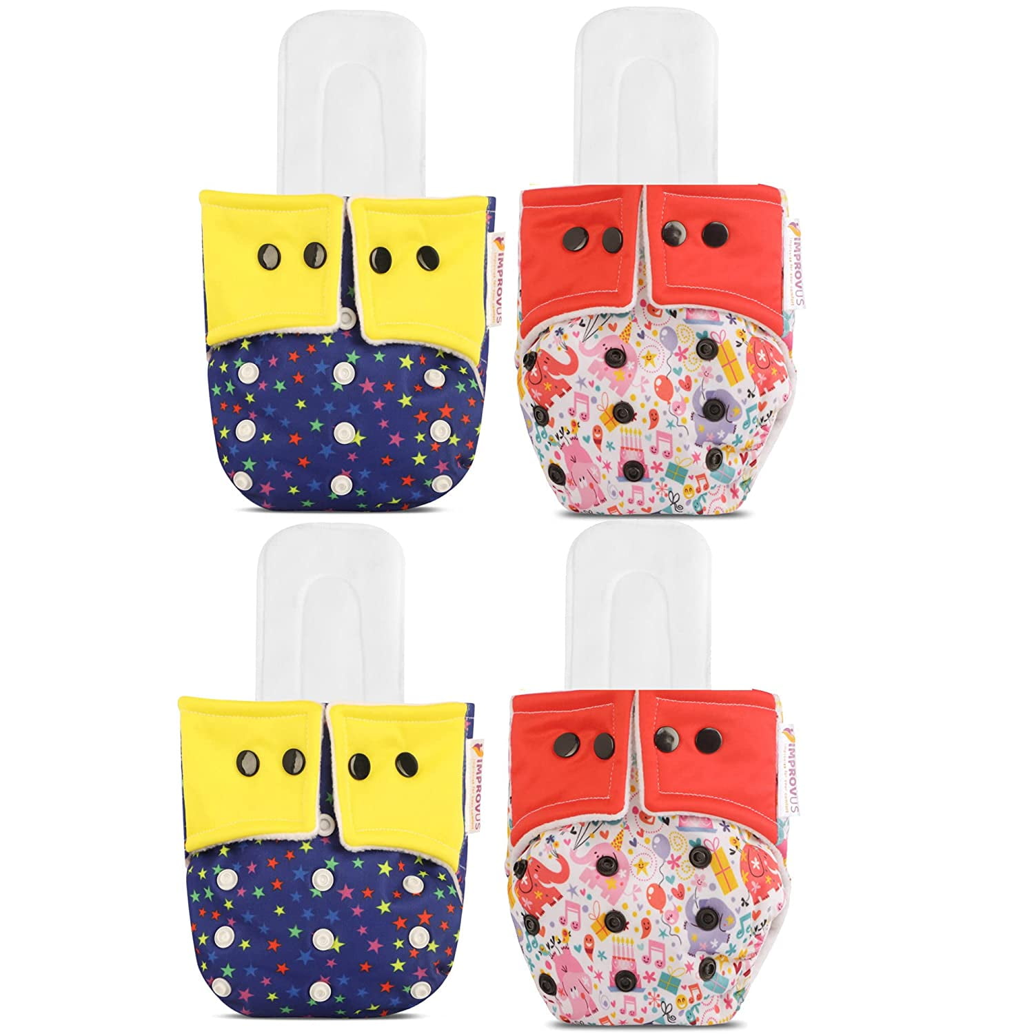 IMPROVUS 100% Cloth Diapers for Babies (0-3 Years), Reusable, Washable ...