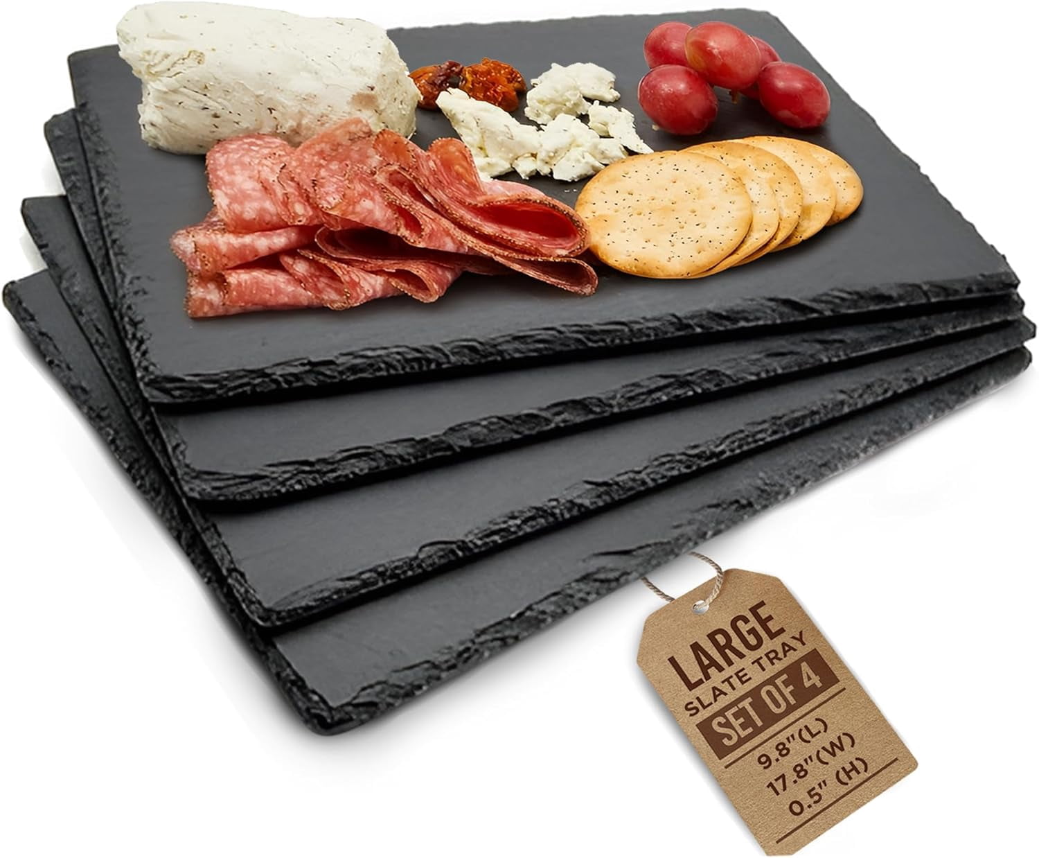 IMPULSE! Slate Cheeseboard Large Tray, Handcrafted Natural Slate, Chalk ...