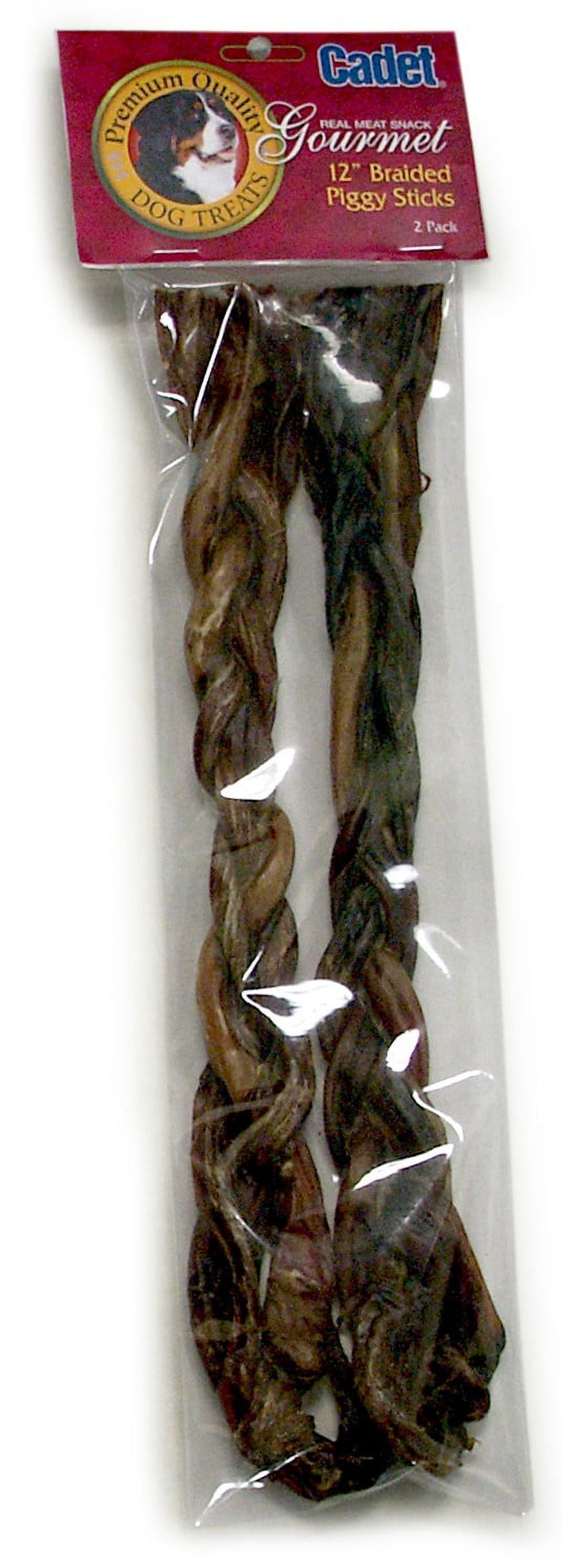 IMS Cadet Gourmet Piggy Sticks 12 inch Braided Natural Dog Treats, 2 Ct ...