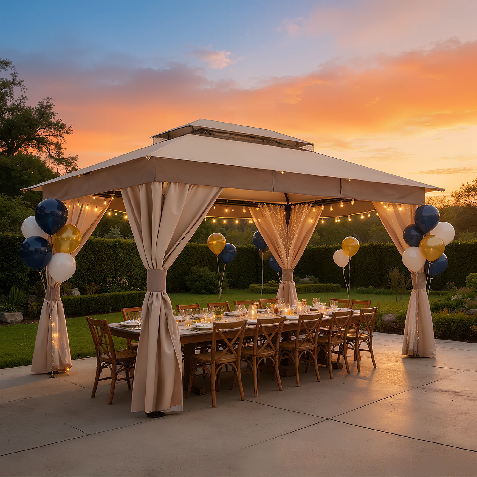 IMUSINICE 10' Patio Gazebo Expansion Bolts Heavy Duty Party Tent with ...