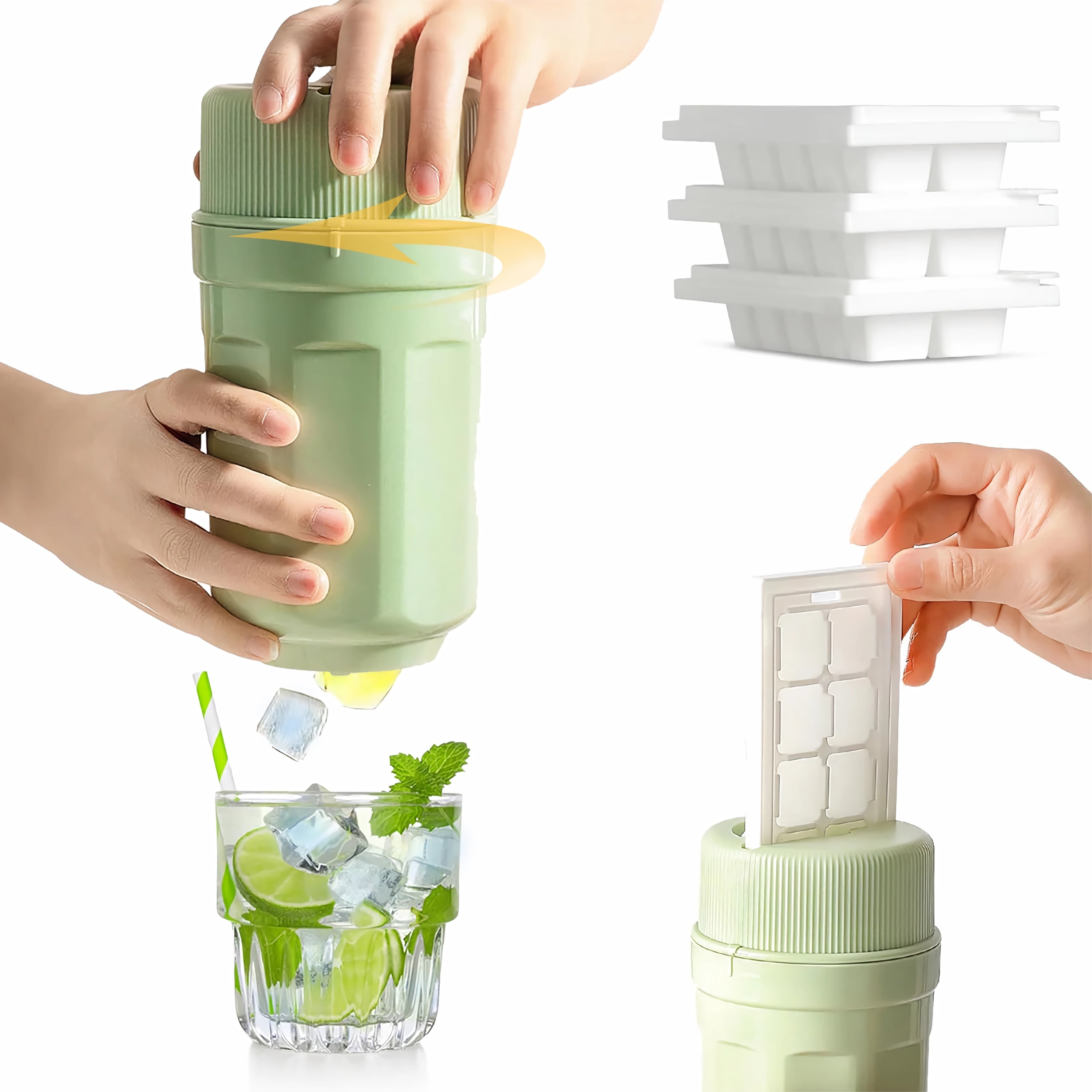 IMVE Double Layer Food-Grade Plastic Cylinder Ice-Making Cups for Home ...