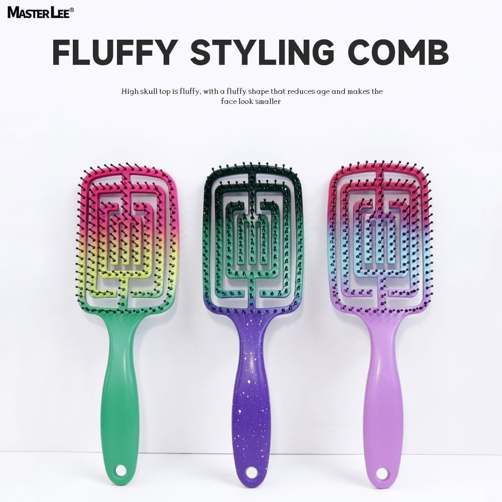 IMY-1pc Colored Hair Brush, Nylon Curved Vented Detangling Adult Hair ...