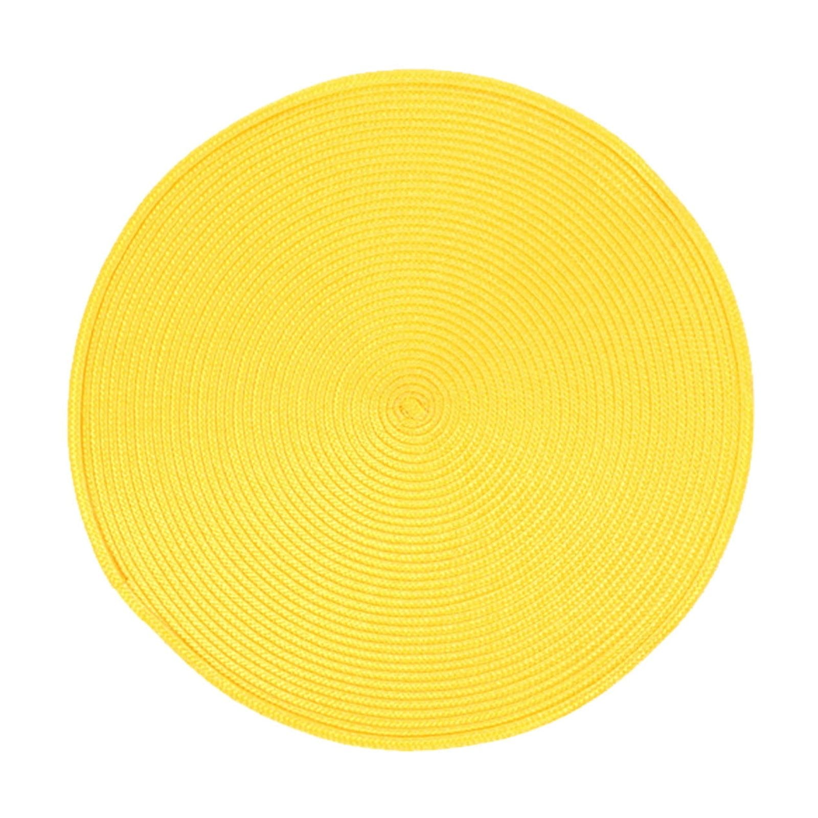IMossad 15 Inch Round Braided Placemats, Washable Heat Resistant Cotton ...