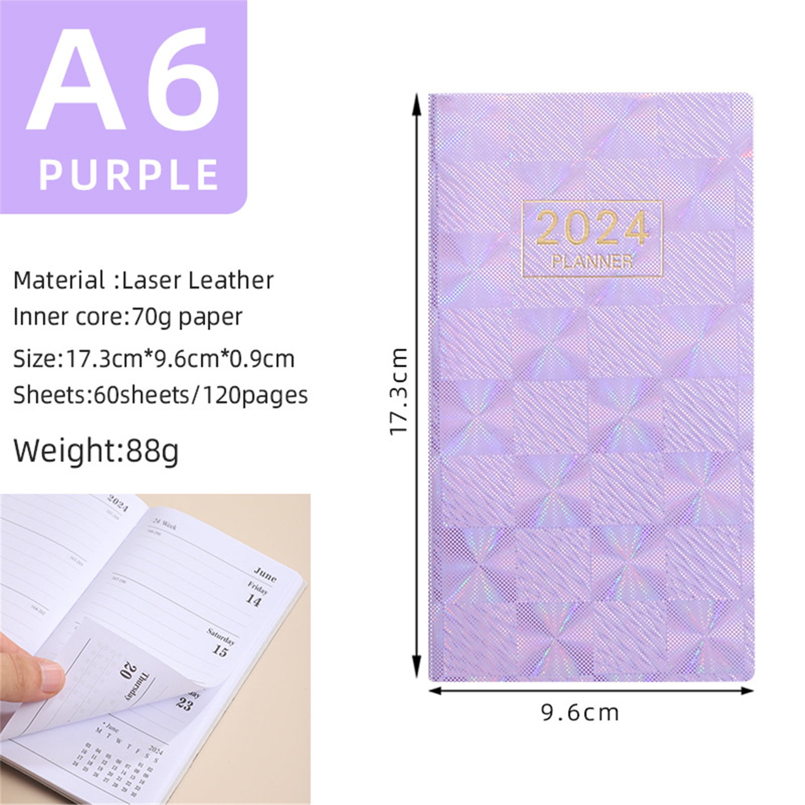 IMossad 2024 Pocket Planner/Calendar - A6 Weekly & Monthly Organizer ...