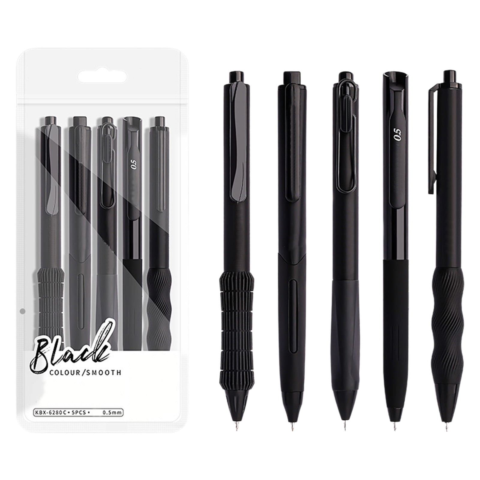 IMossad 5 Pack 0.5mm Gel Pens - Fast Drying, Press-to-Write, Smooth ...