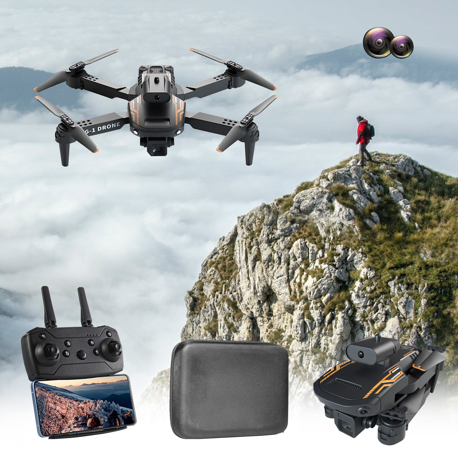 IMossad Drone with Dual Camera for Adults Kids,RC Quadcopter UAV with ...