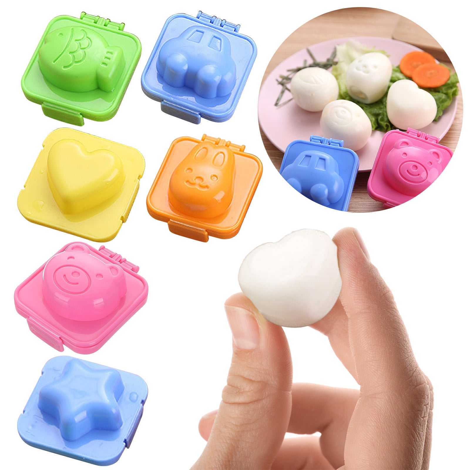 IMossad Egg Rice Mold Hard Boiled Egg Mold Fish Car Heart Shape Onigiri ...