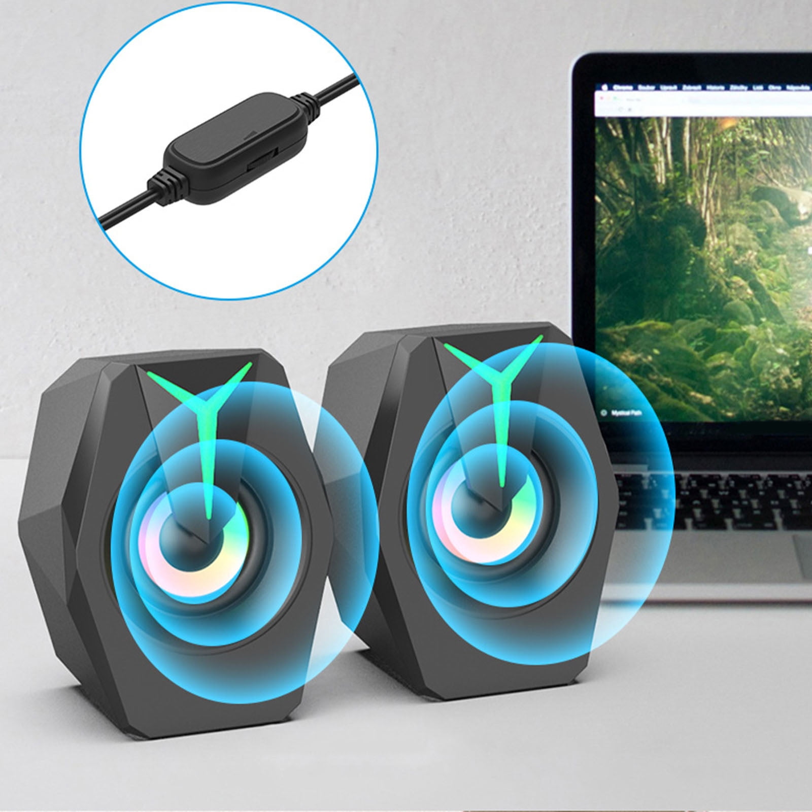 IMossad Gaming RGB Speakers 6W USB-Powered Stereo Multimedia Speakers ...