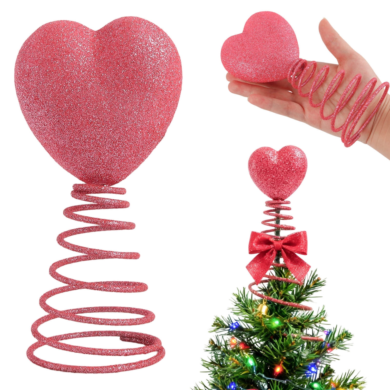 IMossad Heart-Shaped Tree Topper Star Ornament, Family Holiday ...
