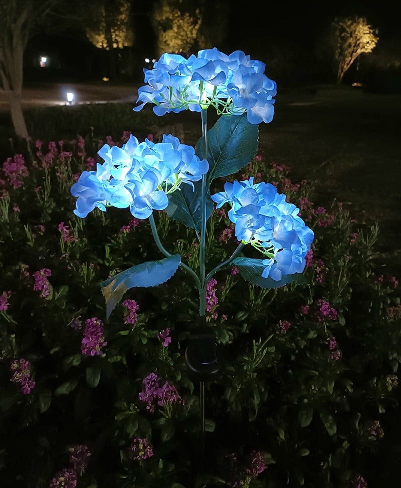 IMossad Hydrangea Solar-Powered Garden Lights, Color-Changing Outdoor ...