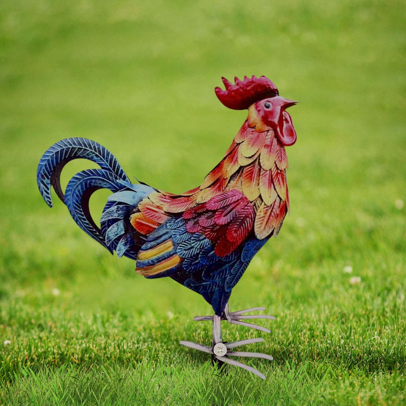 IMossad Metal Rooster Statues 12 inch Garden Statue - Walmart.com