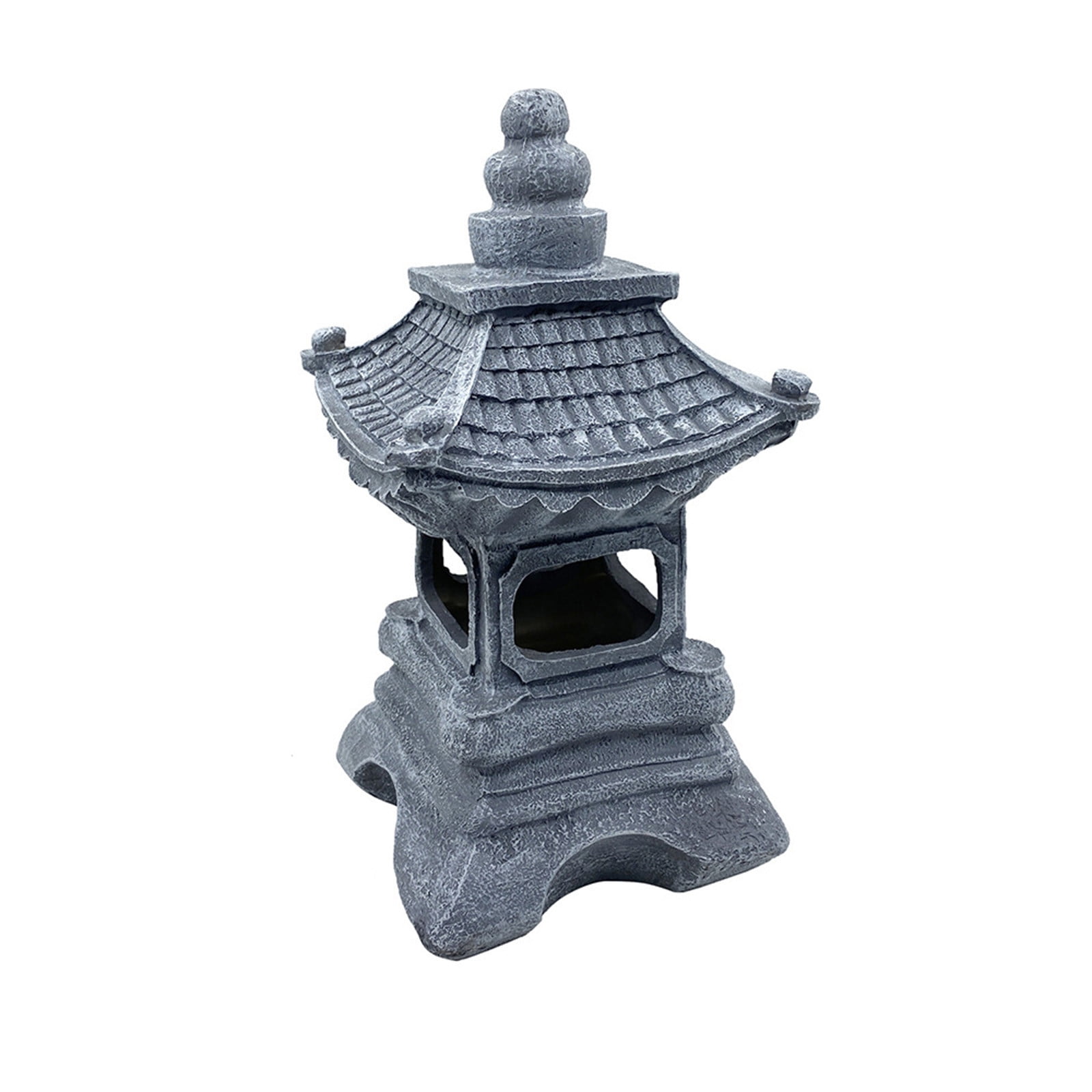 IMossad Outdoor Solar Powered Pagoda Garden Statue - LED Lantern with ...