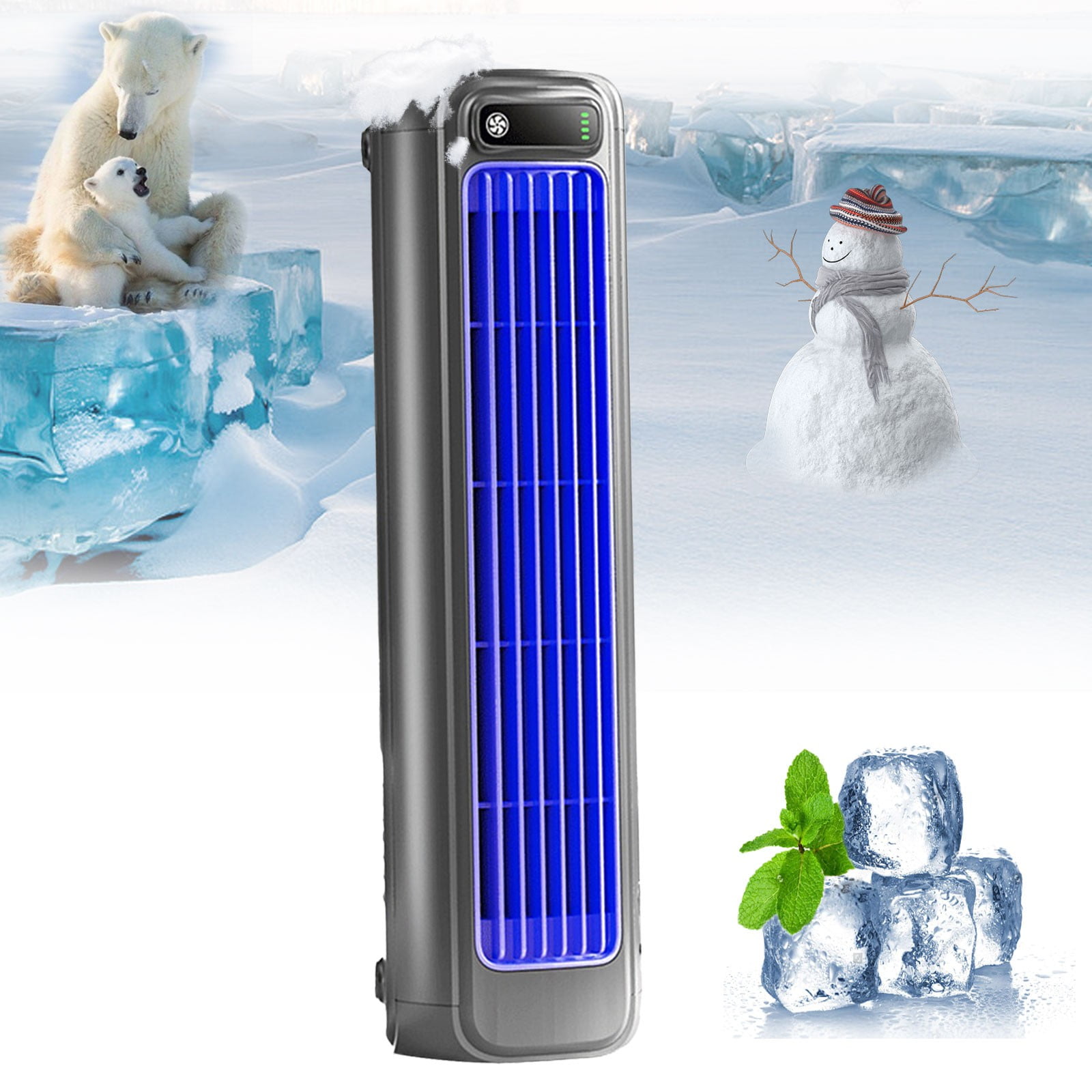 IMossad Portable Air Conditioner Cooling Fan with 3 Speeds & LED ...