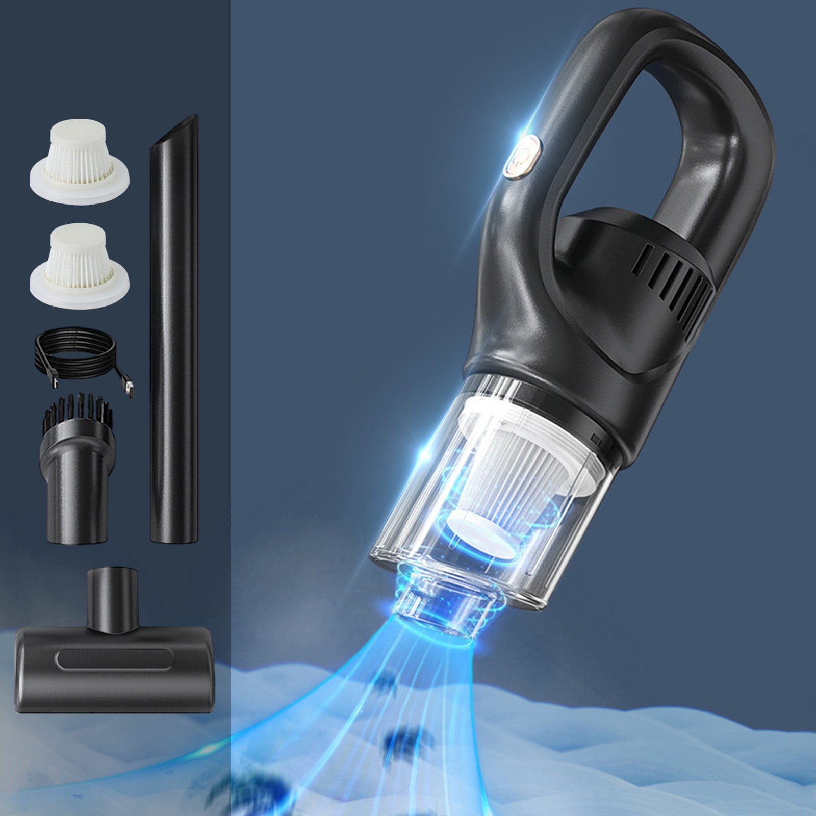 Imossad Portable Mini Car Vacuum Cleaner High Power Suction Cordless