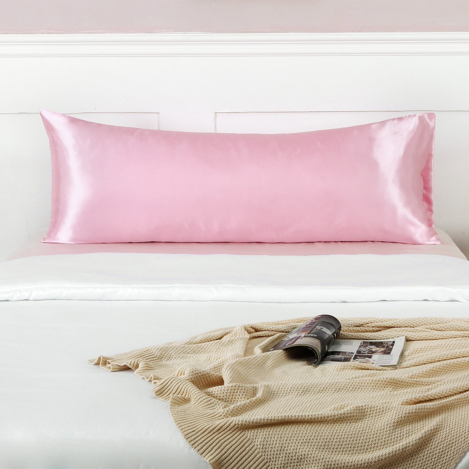 IMossad Satin Body Pillow Pillowcase for Hair and Skin - Zipper Long ...