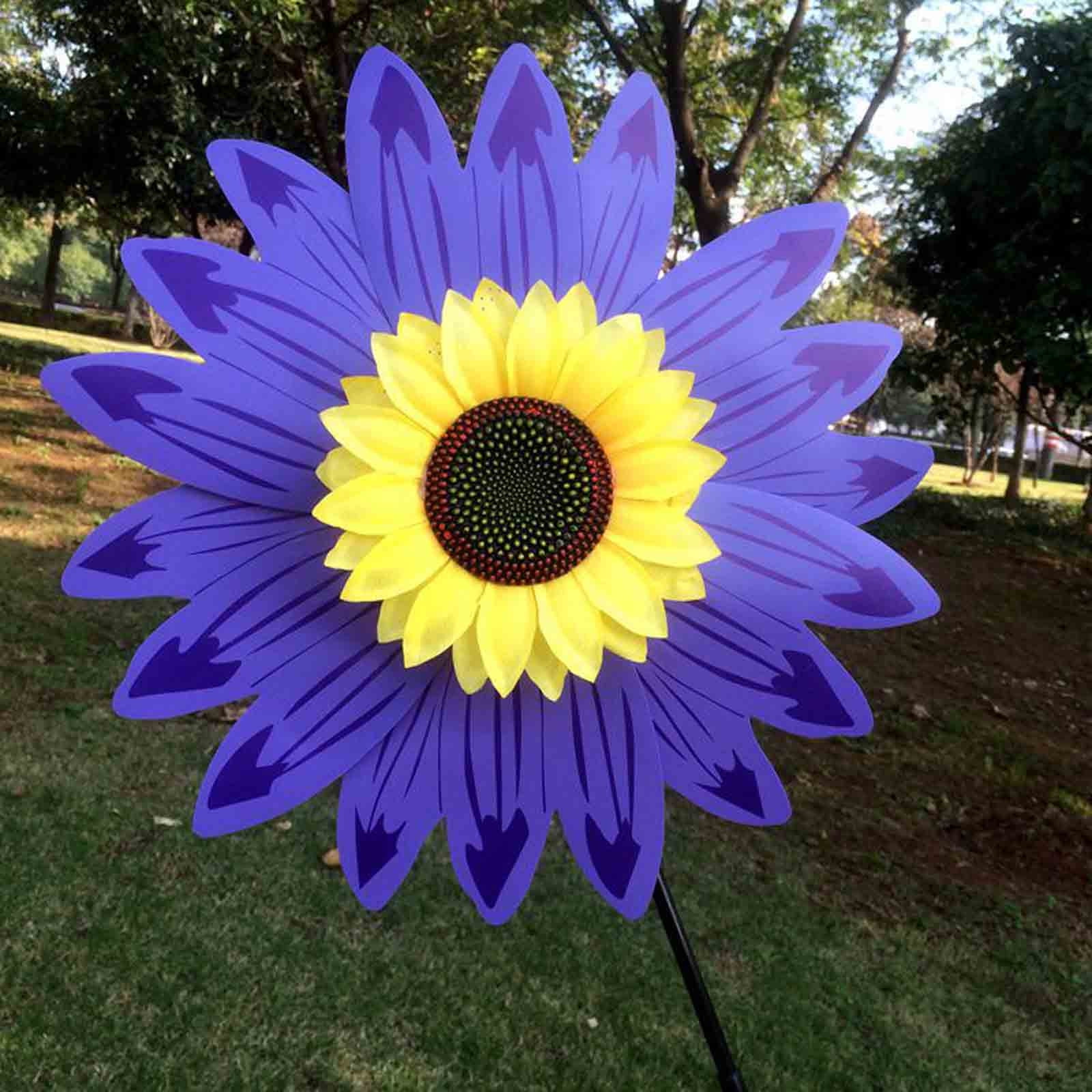 IMossad 27'' Purple Plastic Sunflower Wind Spinner - Walmart.com