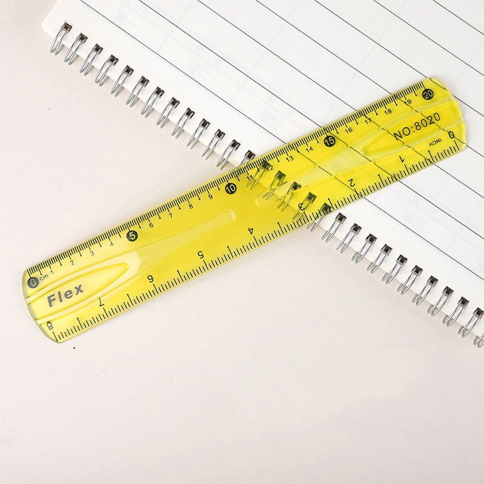 IMossad Super Elastic 7.87in Soft Plastic Ruler, Translucent Flexible ...