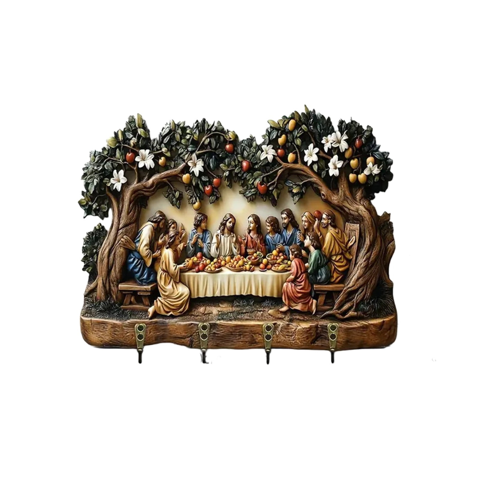 IMossad Wooden Key Rack Featuring The Last Supper, Religious Wall Decor ...