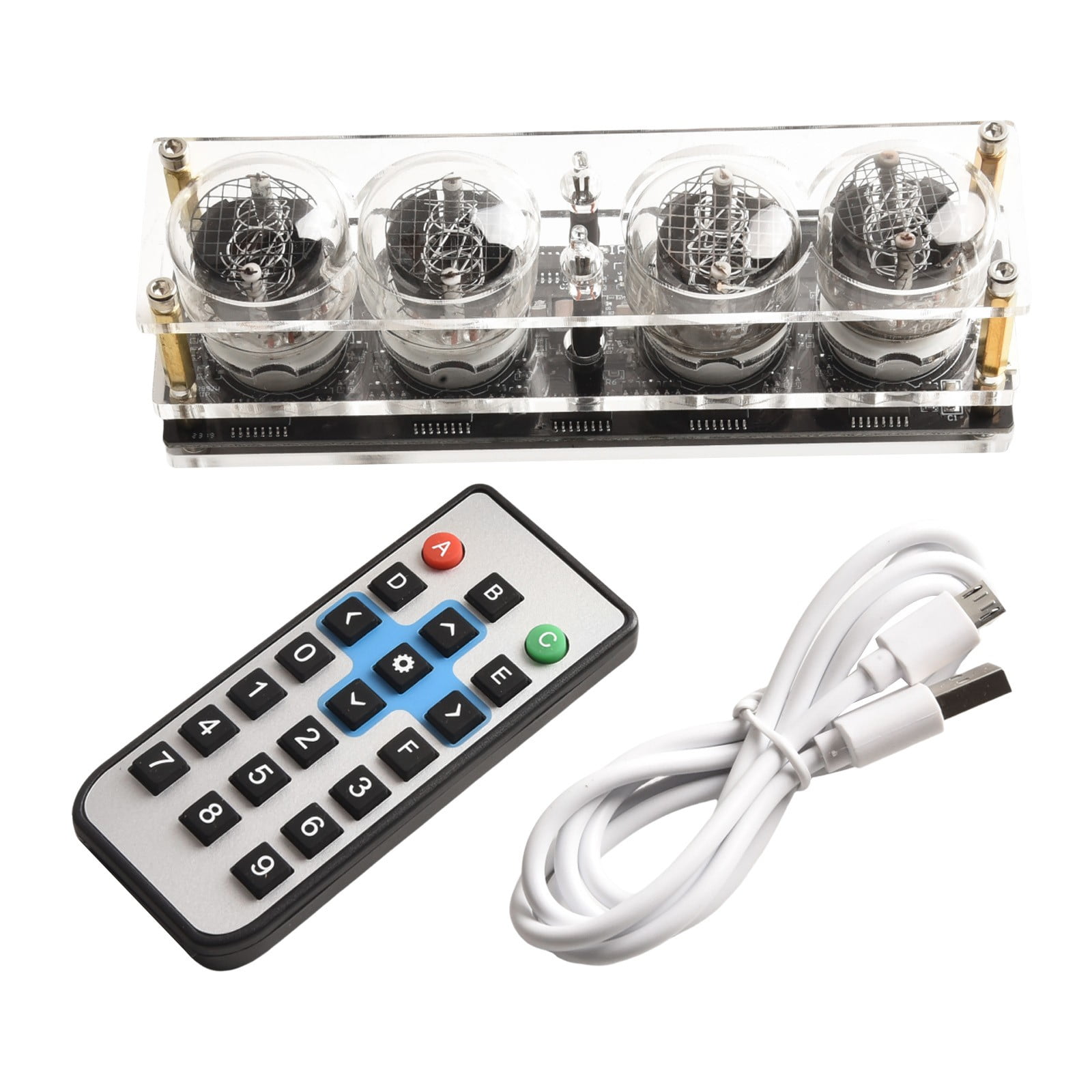 IN-12 Nixie Tube Clock 4-Digit LED Retro Bedroom Decor Digital Clock ...