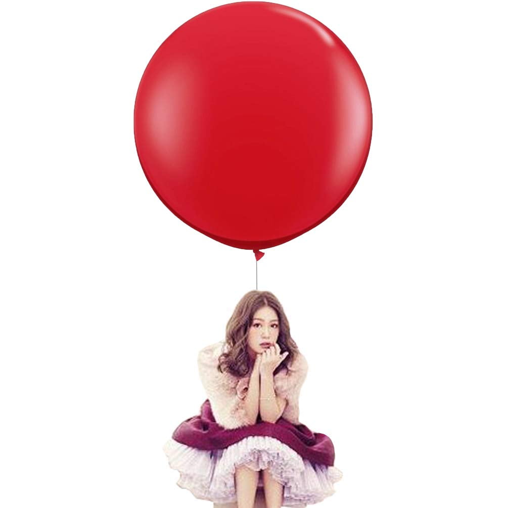 IN-JOOYAA 36 in Big Round Balloons 5 Pack Red Thick Jumbo Latex ...