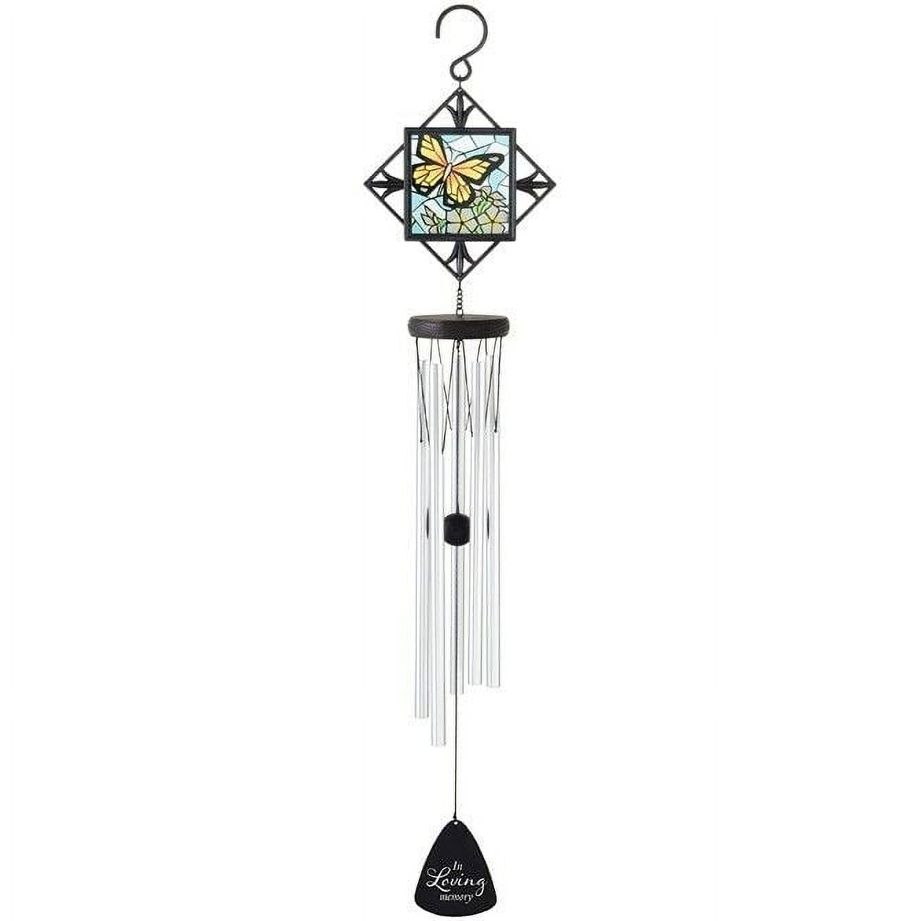 "IN LOVING MEMORY" Butterfly Memorial Stained Glass 30" Wind Chime, by ...