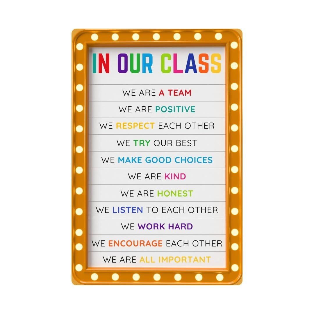 IN OUR CLASS Rules Poster Handmade Wall Art For Classroom, Schools ...