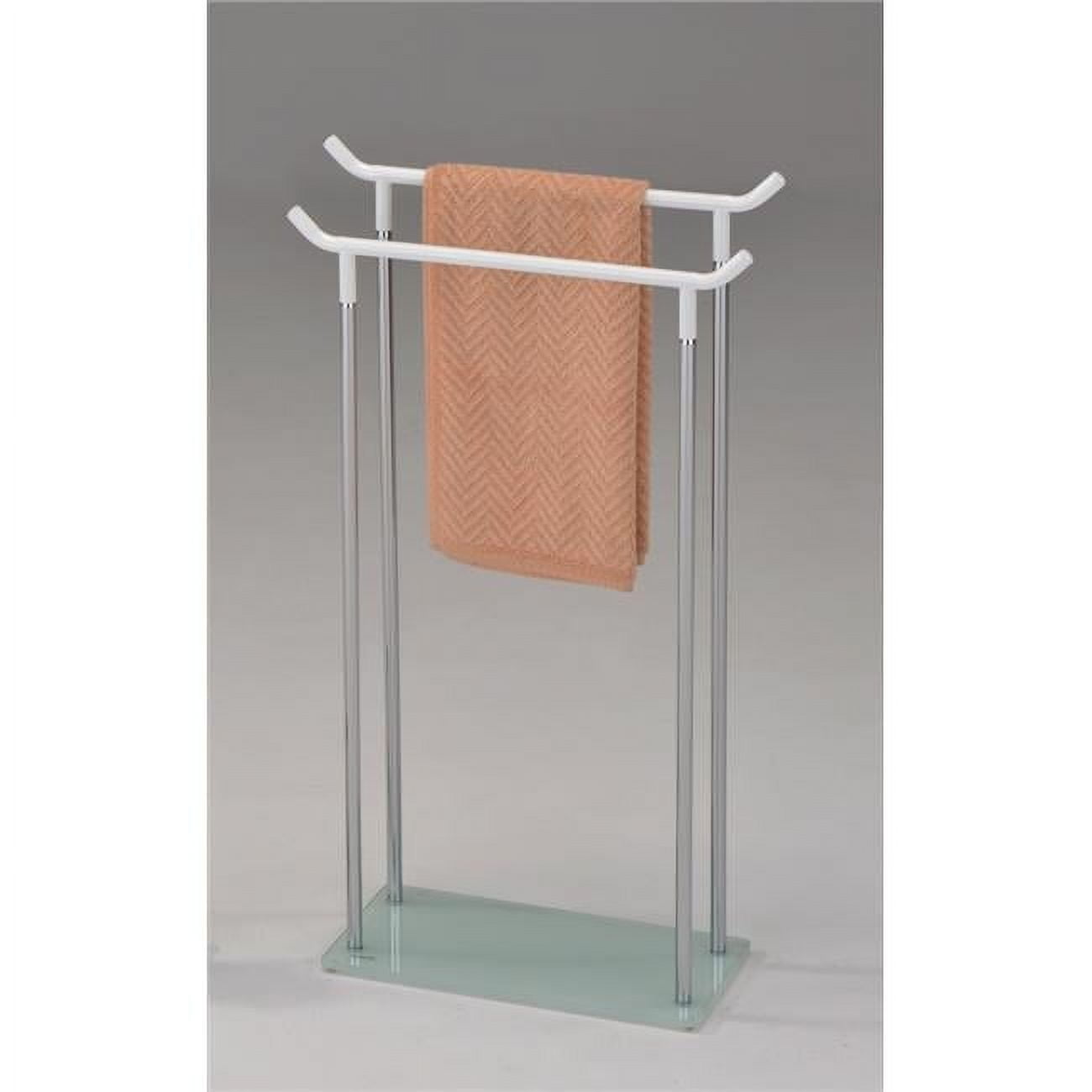 IN Room Furniture Designs Modern Metal and Glass Towel Rack in Chrome ...