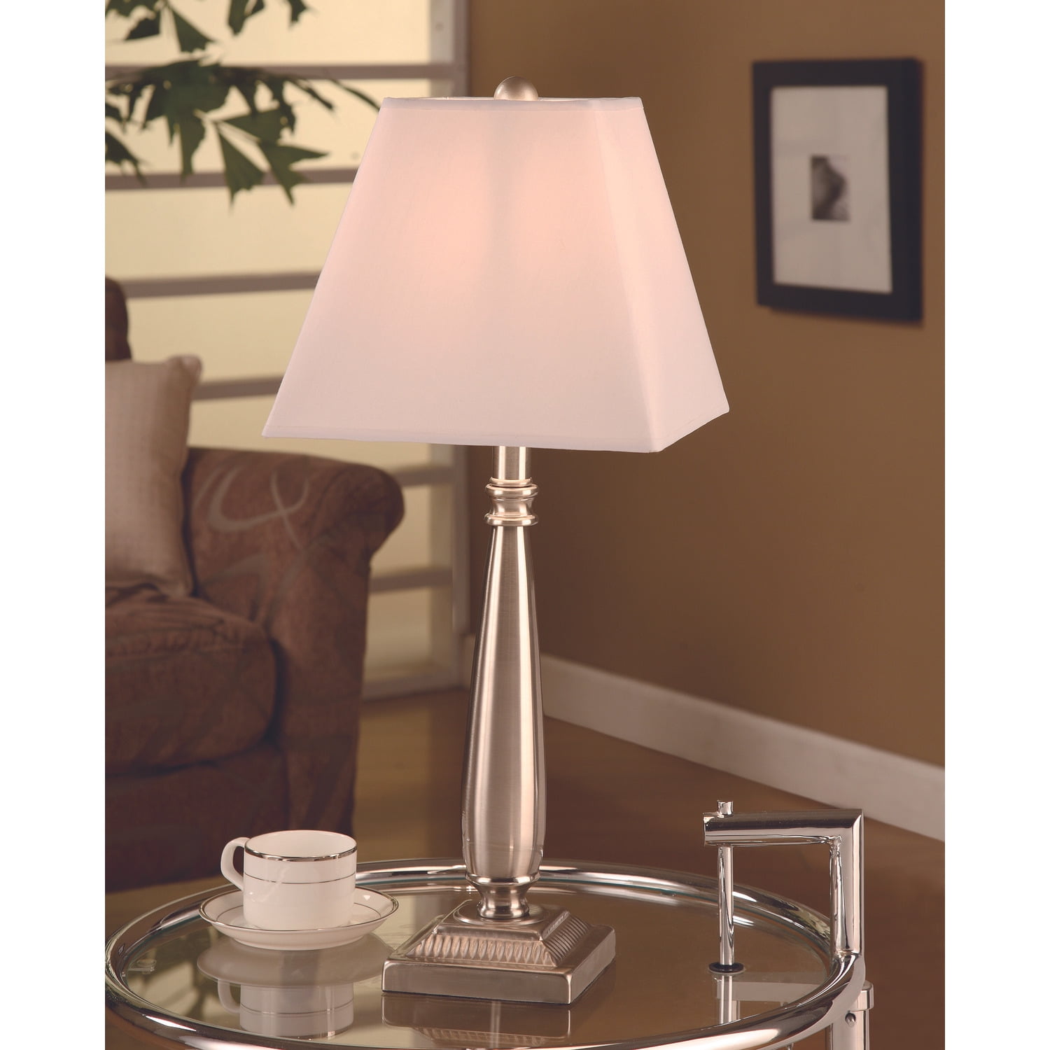 IN Room Furniture Designs Transitional Metal Lamp in Brushed Nickel ...