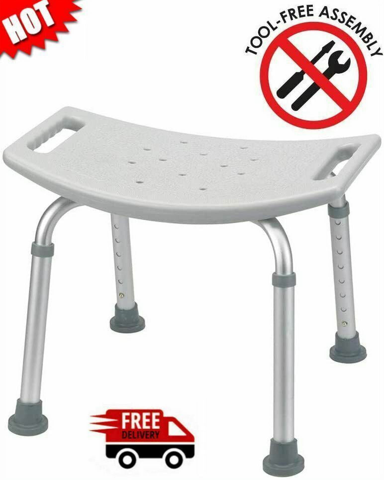Shower Chair - Adjustable Bath Stool with Anti-Slip Bench for Elderly ...