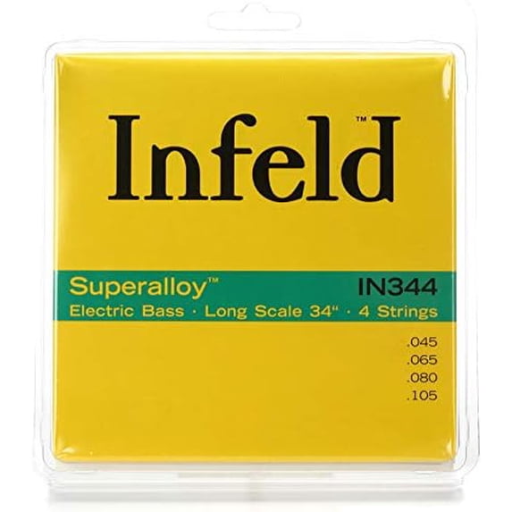 IN344 Bass Strings, 4-String Set, 34-Inch, IN344, Super Alloy Round ...