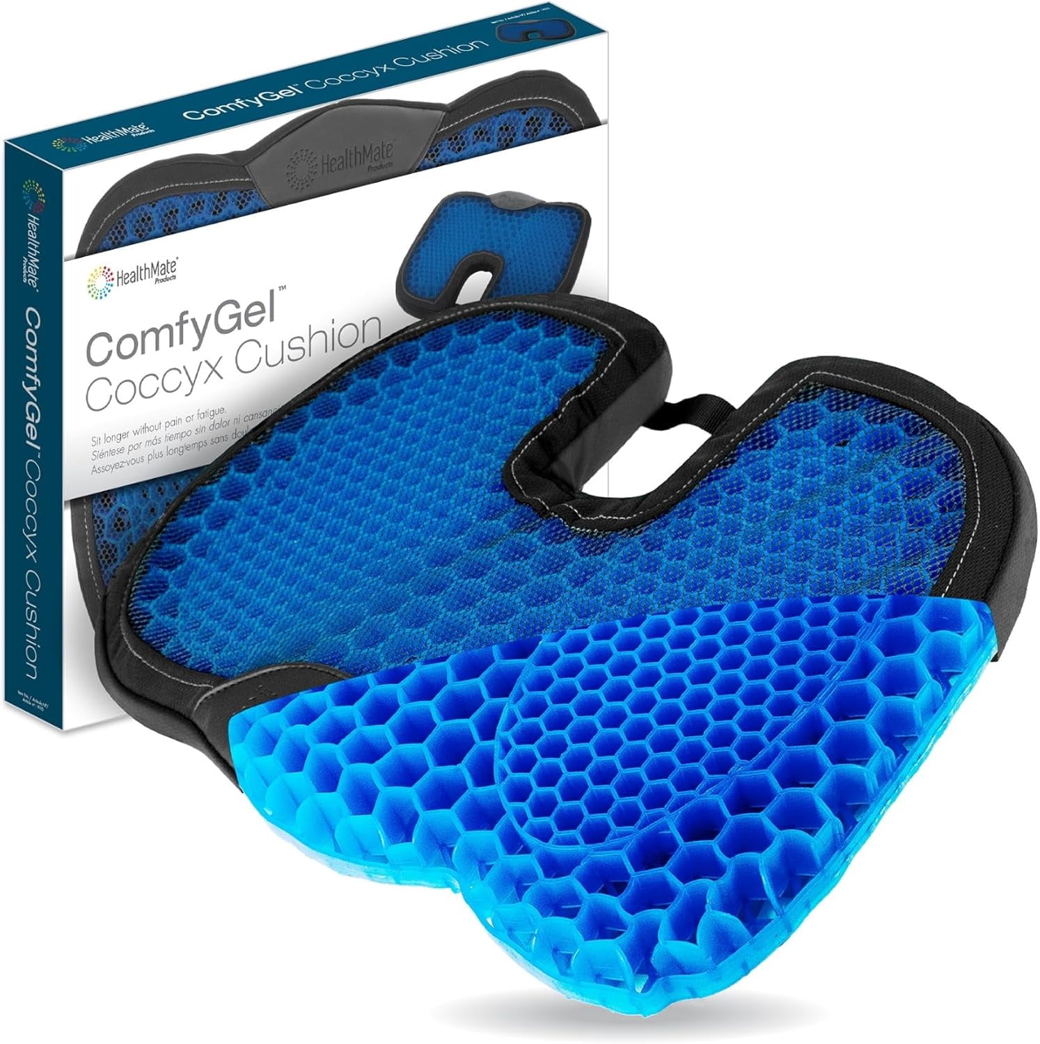 IN9115 Comfy Gel Coccyx Cushion - Gel Seat Cushion for Long Sitting for ...