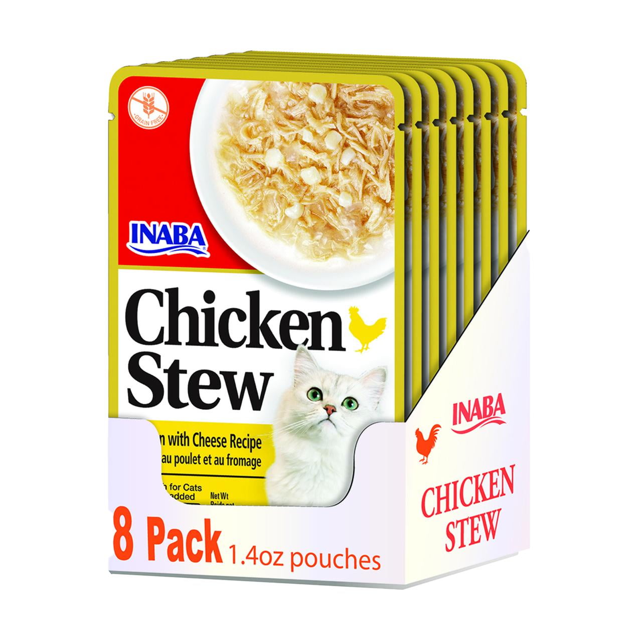 INABA Chicken Stew Complement/Topper/Treat for Cats, Eight 1.4 oz ...