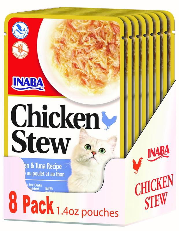 INABA Chicken Stew Complement/Topper/Treat for Cats, Eight 14 oz ...