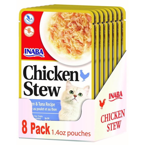 INABA Chicken Stew Complement/Topper/Treat for Cats, Eight 14 oz ...