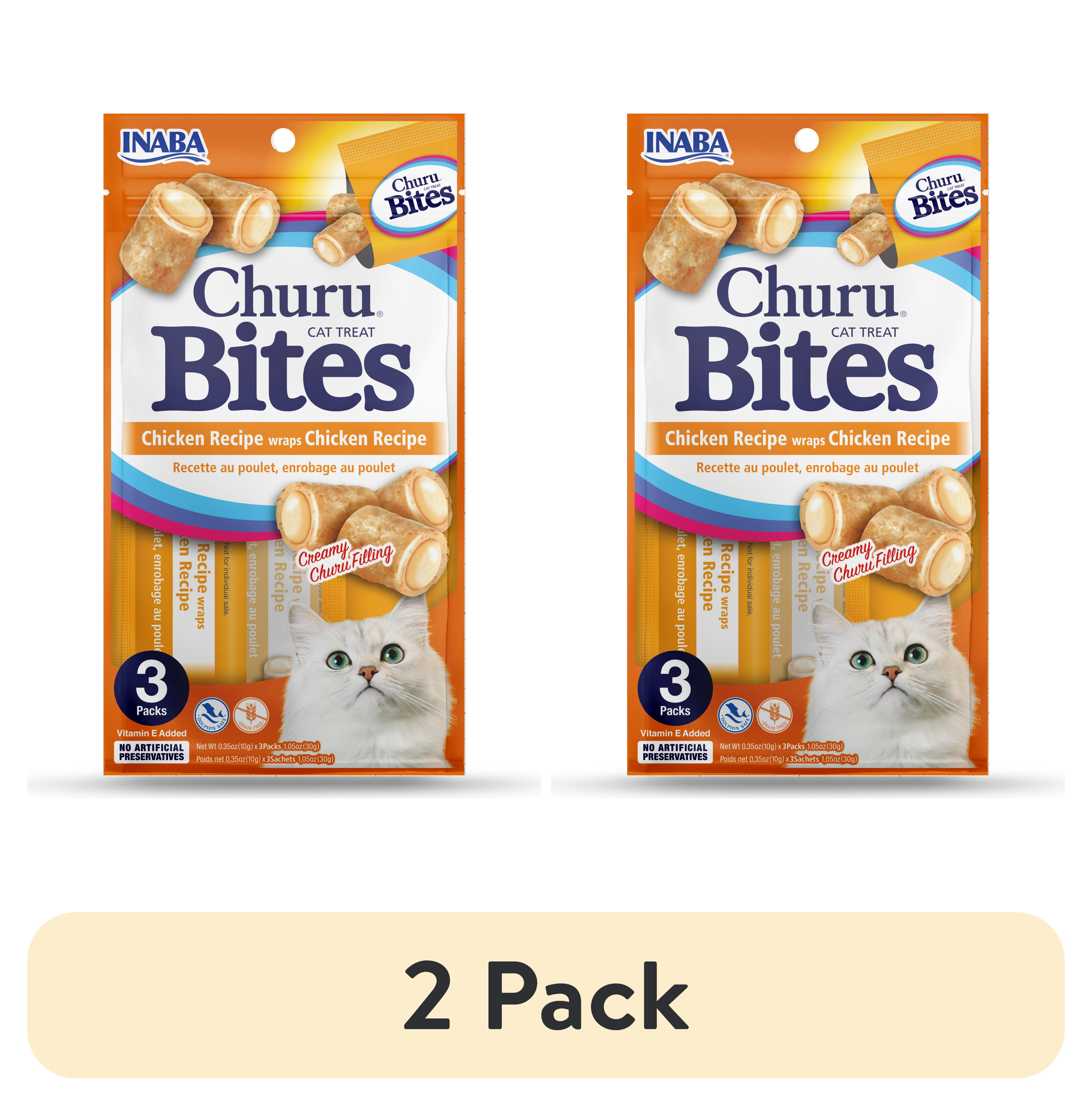 INABA Churu Bites, Soft Cat Treats, 0.35 oz Tube, 3 Tubes, Chicken ...