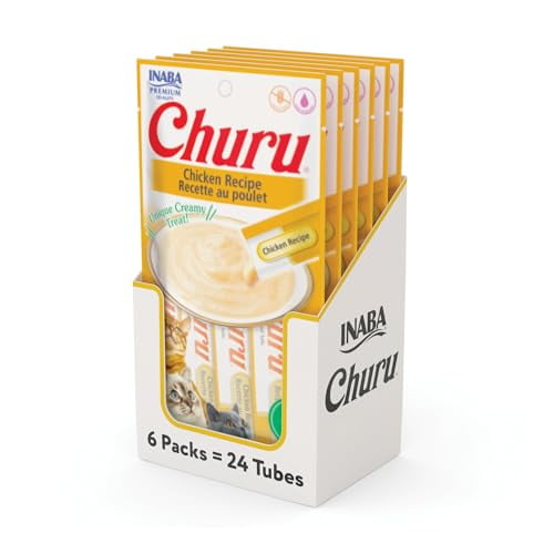 INABA Churu Cat Treats, Grain-Free, Lickable, Squeezable Creamy Purée ...