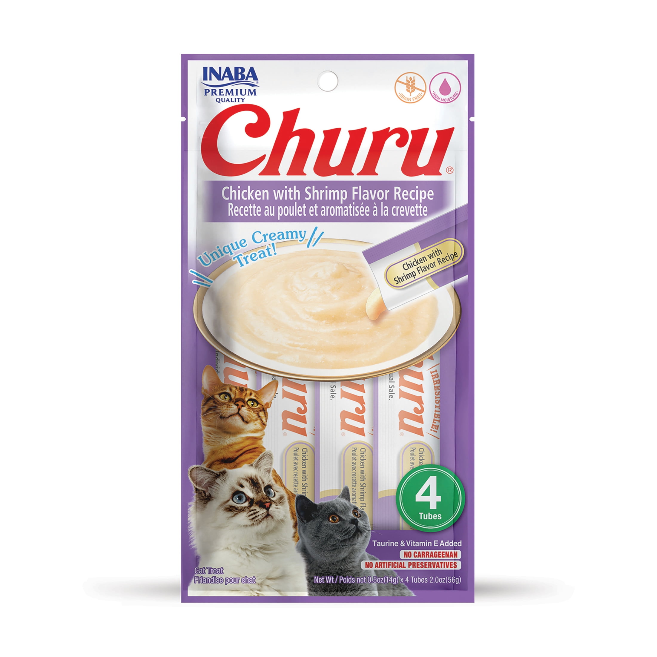 INABA Churu Cat Treats, Grain-Free, Lickable, Squeezable Creamy Purée ...