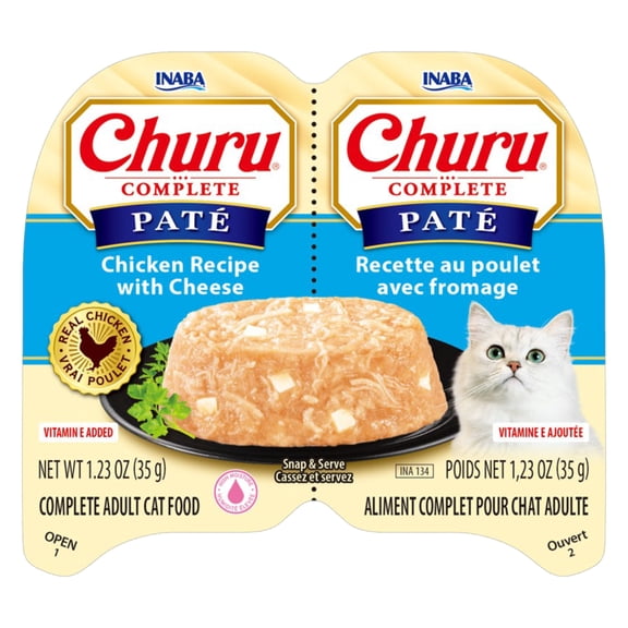 INABA Churu Complete Pate Wet Cat Food with Fish Oil, 1.23oz. per ...