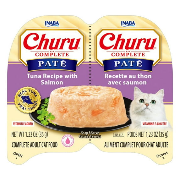 INABA Churu Complete Pate for Cat, Tuna Recipe, 2.4 oz Twin Cup ...