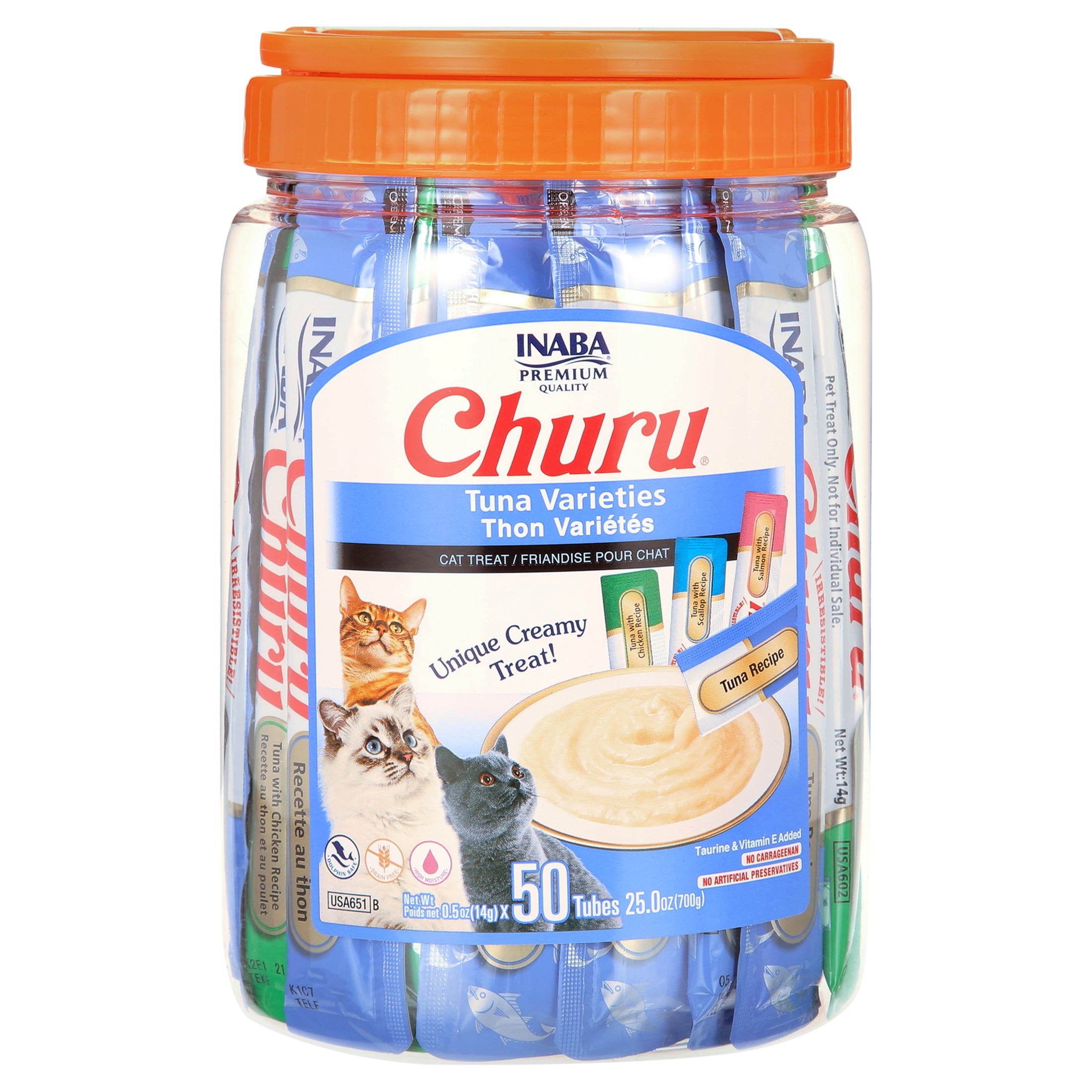 INABA Churu Creamy Tuna Flavor for Kittens to Seniors, WET Squeeze Cat ...