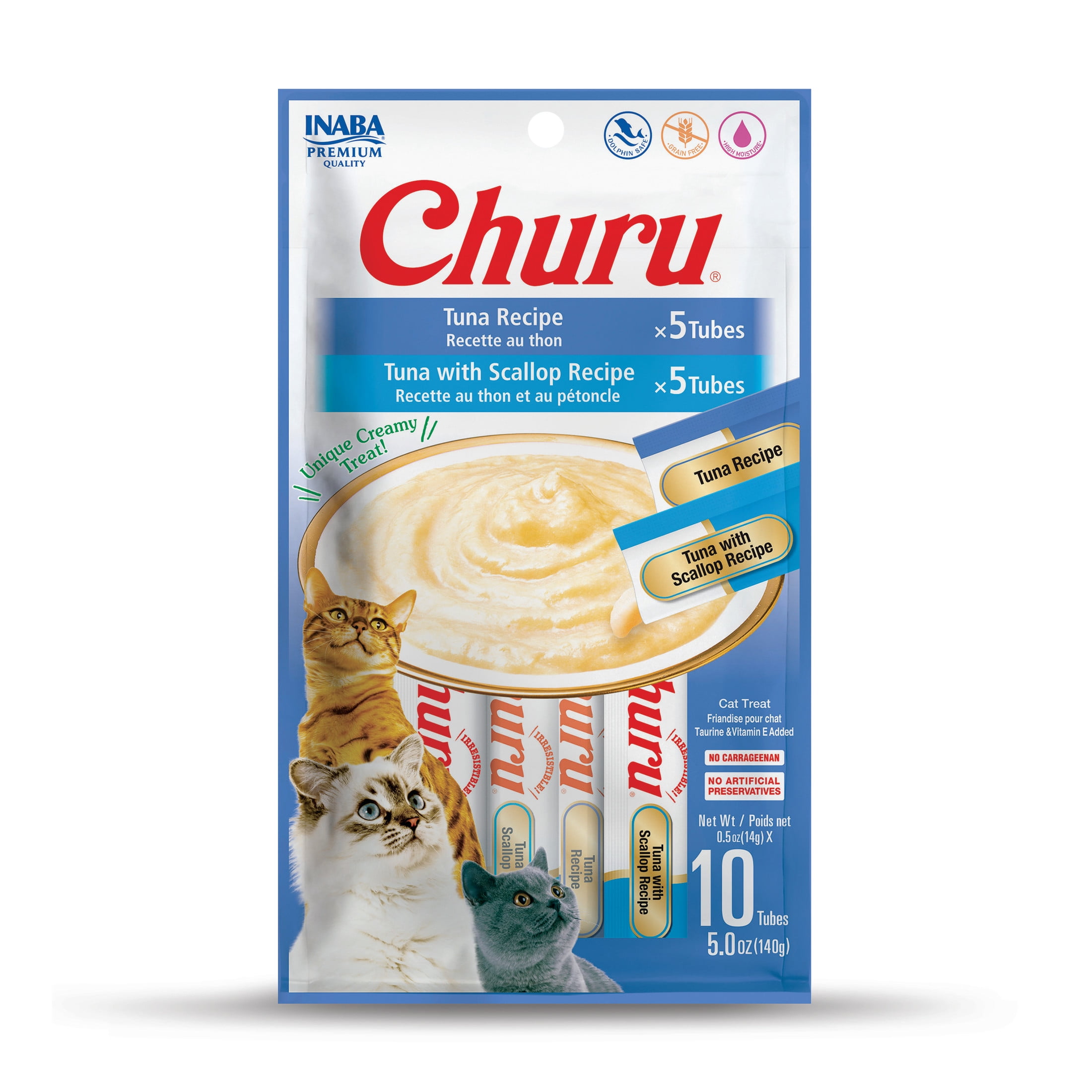 Inaba Churu Lickable Cat Treats, Tuna PurÃ©e, Low Calories, High ...