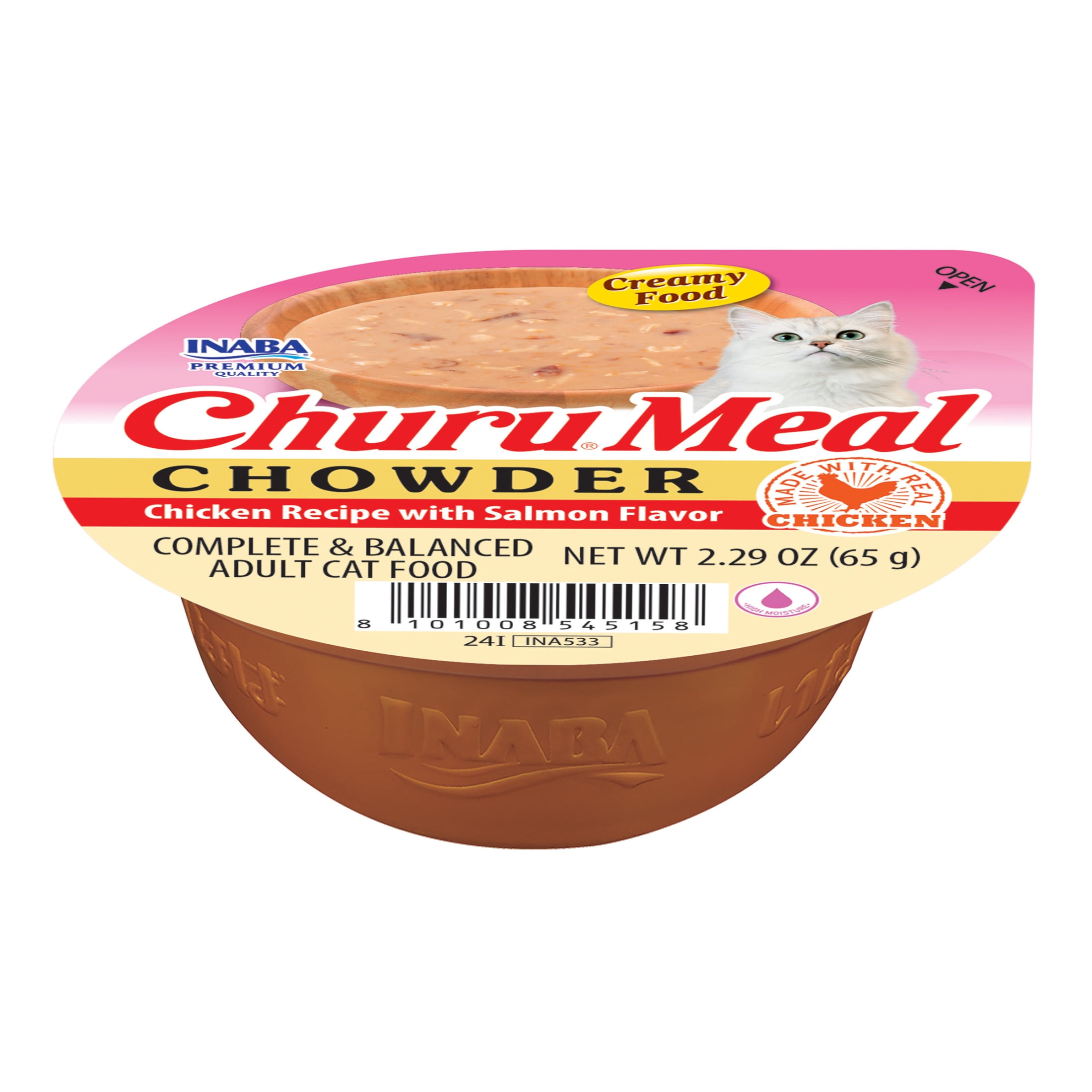 INABA Churu Meal Chowder Adult Wet Cat Food, 2.29 oz cup, Chicken ...