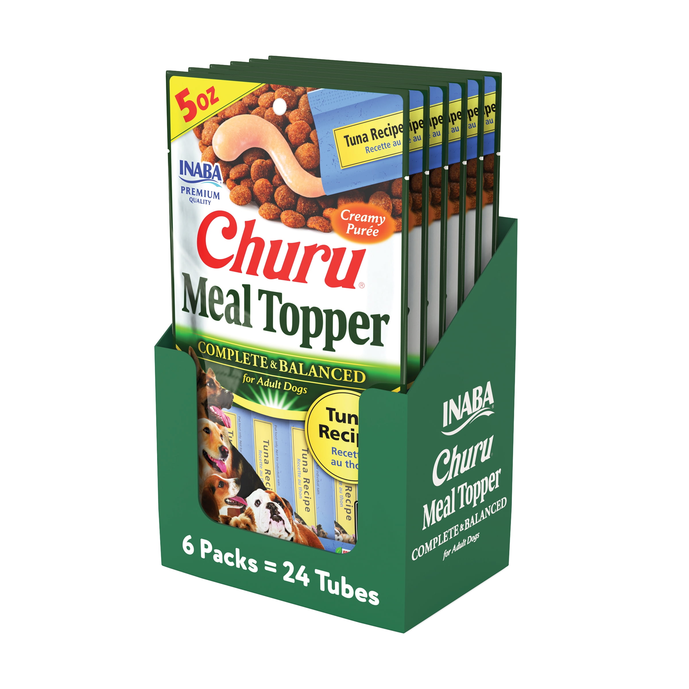INABA Churu Meal Topper Tuna Recipe Wet Dog Food, Grain Free, 1.69 oz ...
